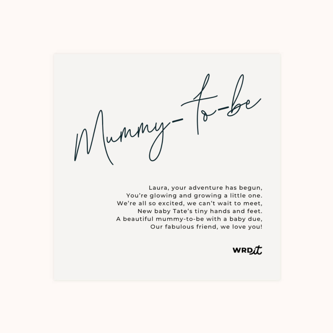 Personalised Mummy-To-Be Poem Candle – www.wrdit.com