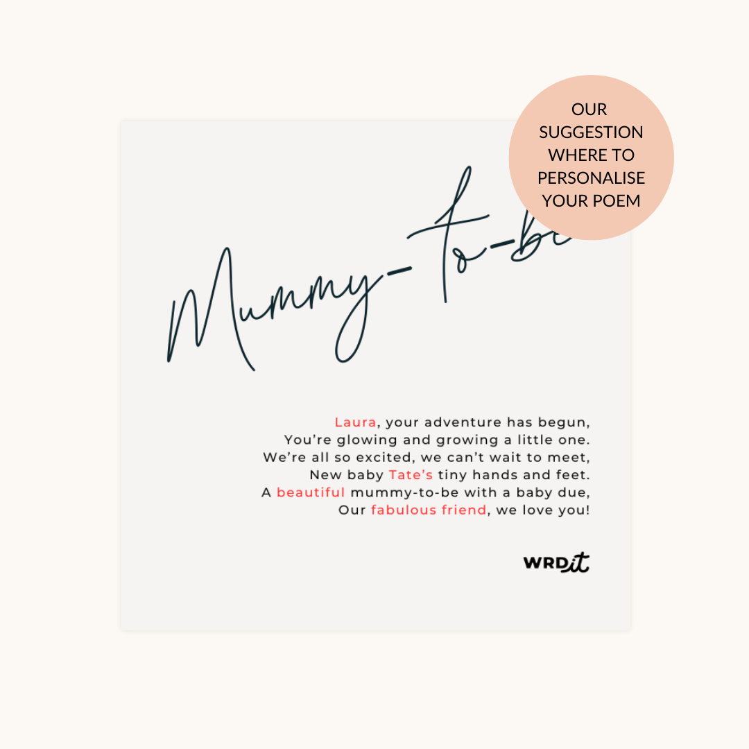 Personalised Mummy-To-Be Poem Candle – www.wrdit.com