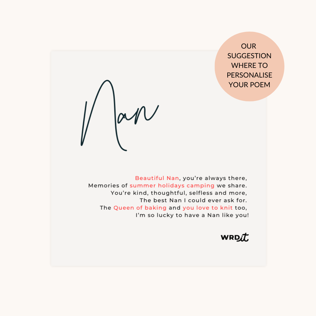 Personalised Grandma/Nan Poem Candle – www.wrdit.com