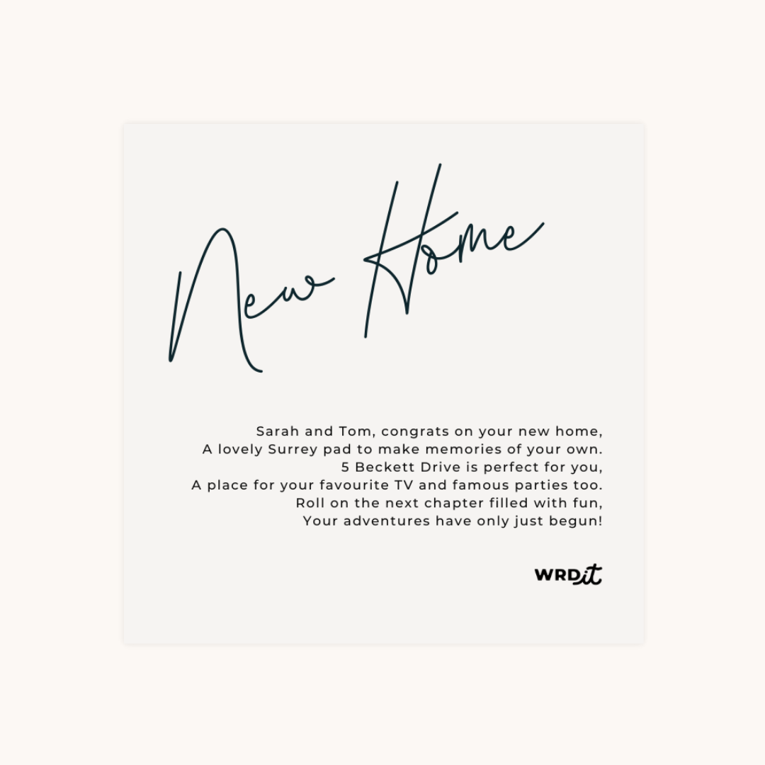 Personalised New Home Poem Candle – www.wrdit.com