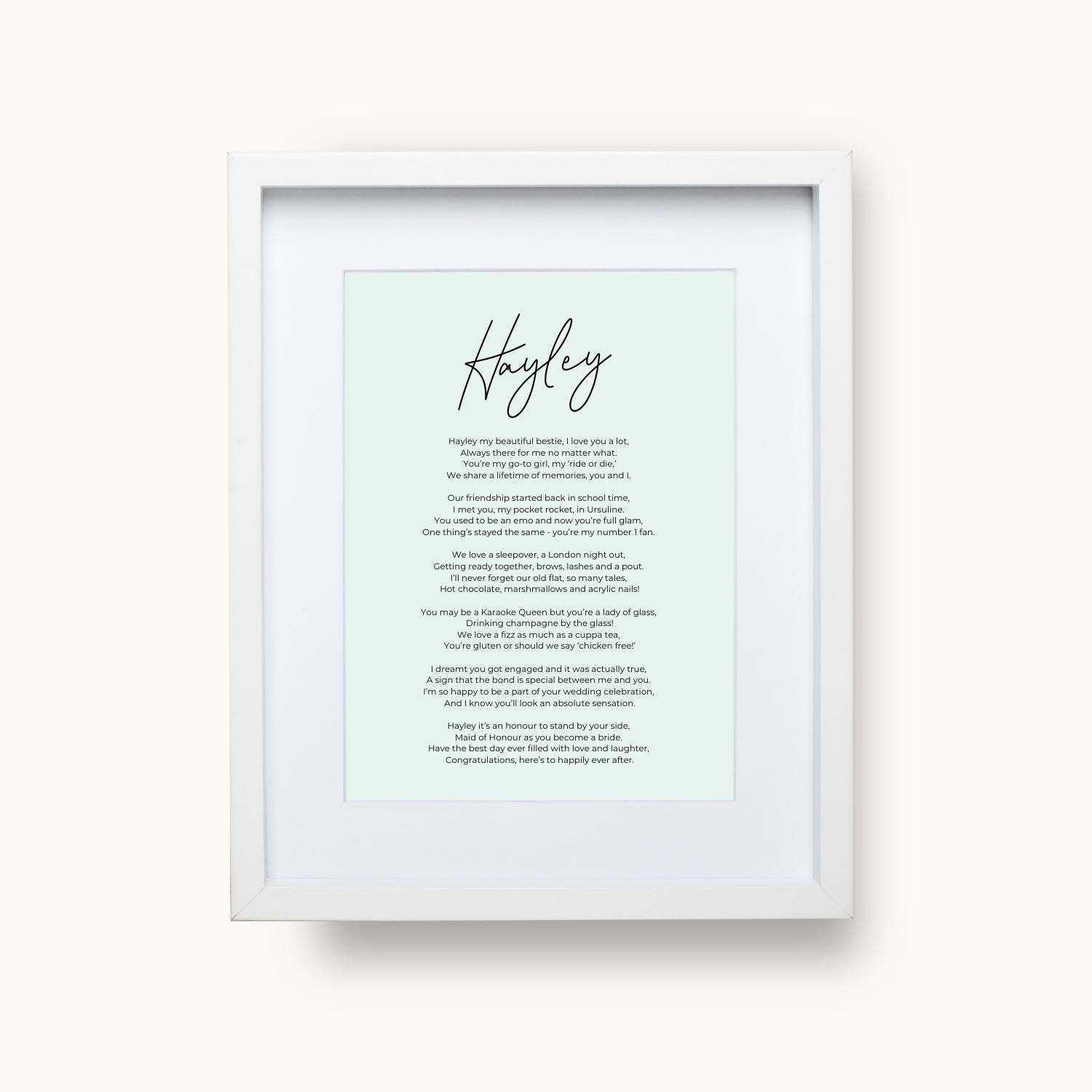 Personalised Poem Frames – www.wrdit.com