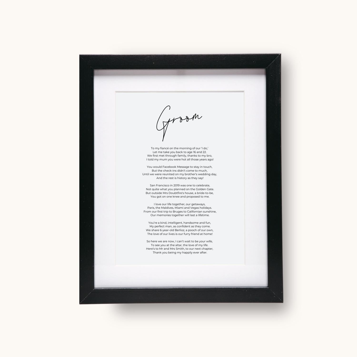 Bespoke Groom Poem – www.wrdit.com