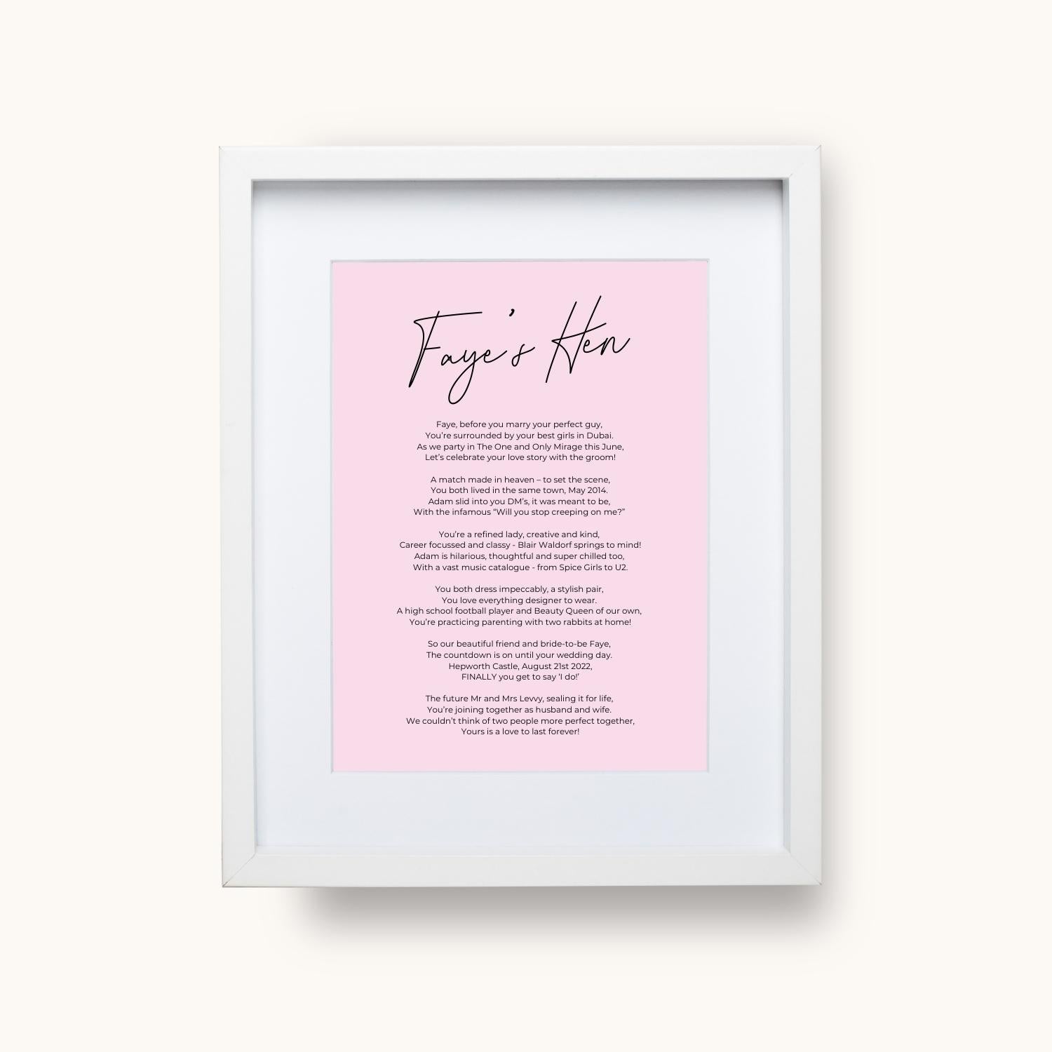Bespoke Hen Poem – www.wrdit.com