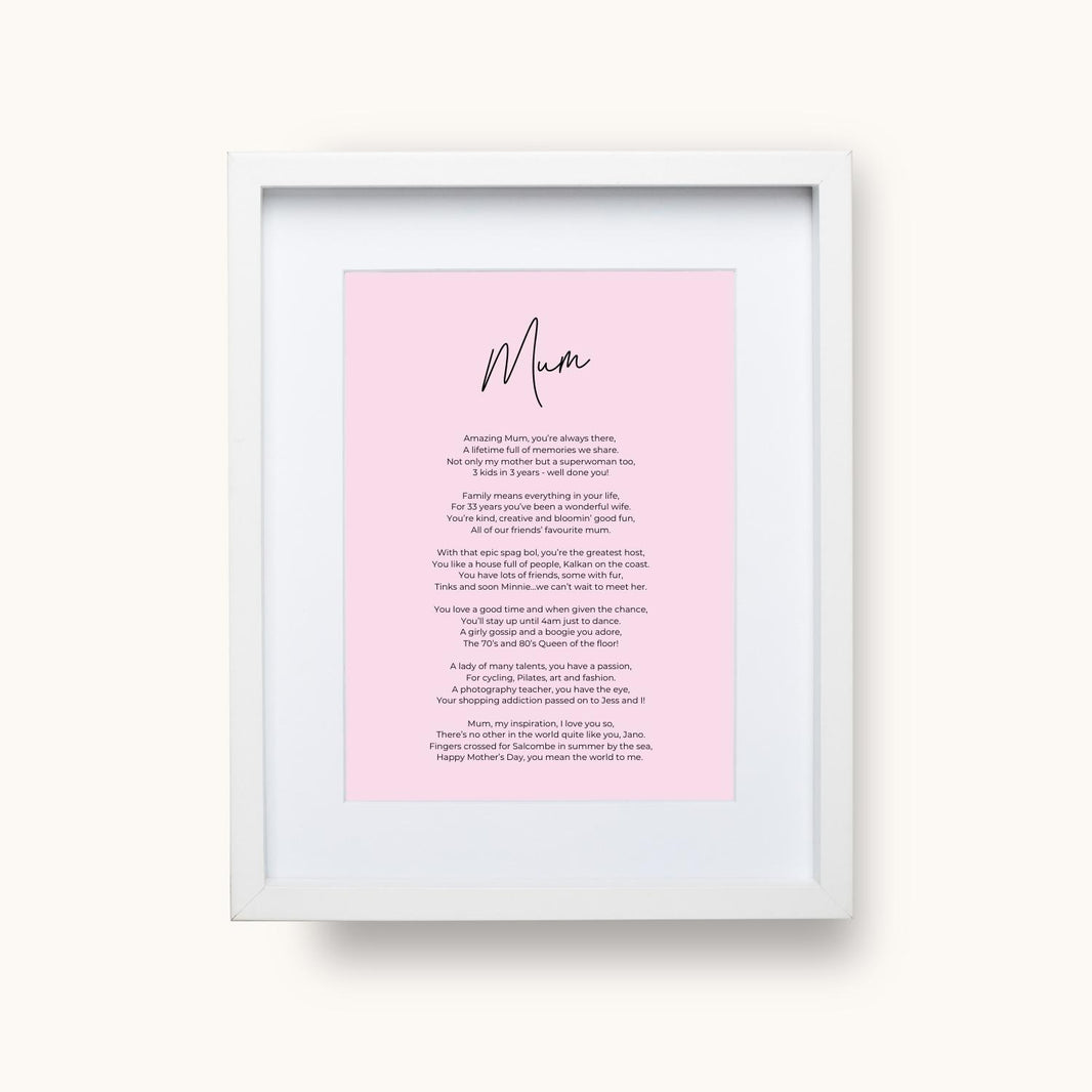 Personalised Poem Frames – www.wrdit.com