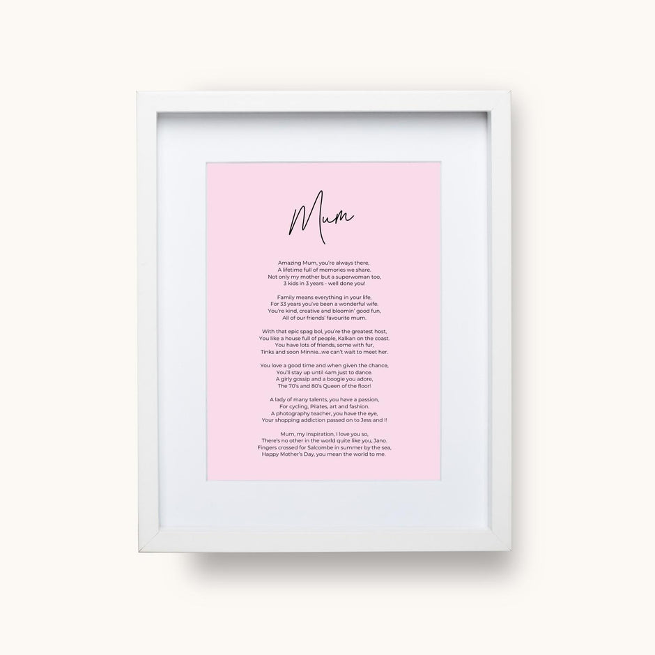 Personalised Poem Frames – www.wrdit.com
