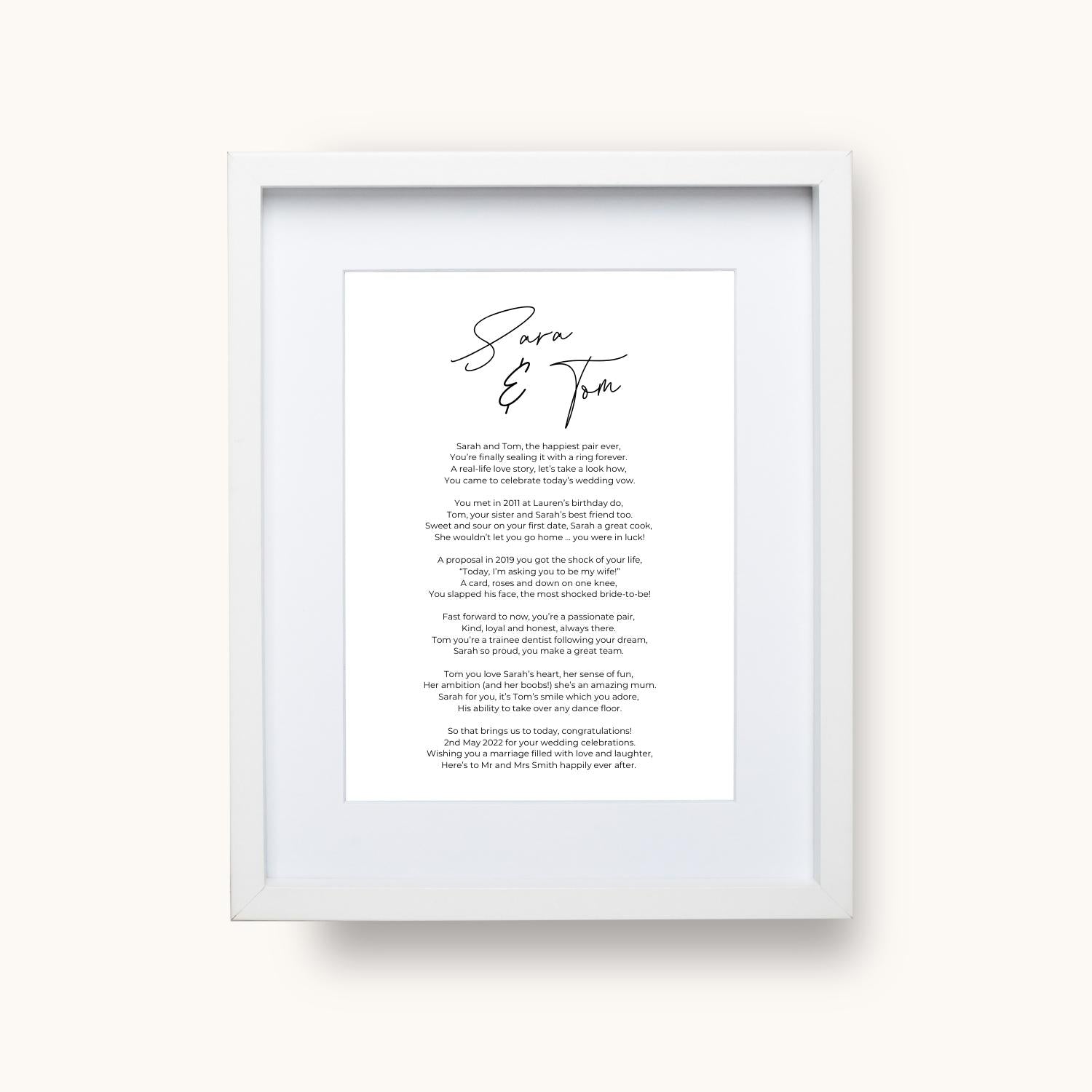 Personalised Poem Frames – www.wrdit.com